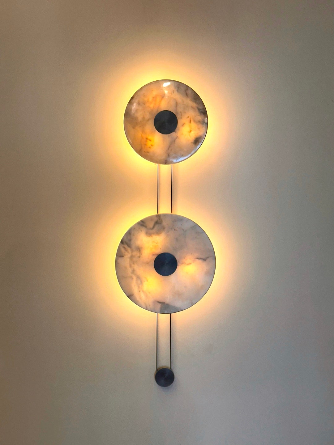 RAMBLA DOUBLE Marble Sconce - Living Room Lighting, Hallway Wall ...