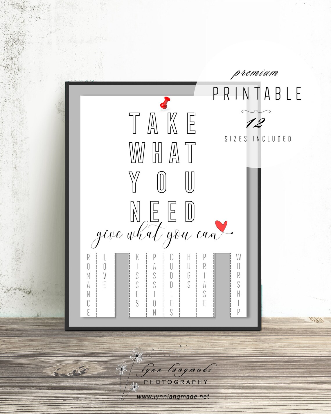Printable Valentines Day Gift for Her - Take What You Need Quote Print ...