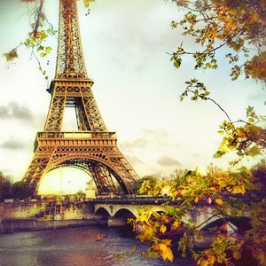 Paris Photography - Eiffel Tower in Gold, Paris Wall Prints, Travel ...