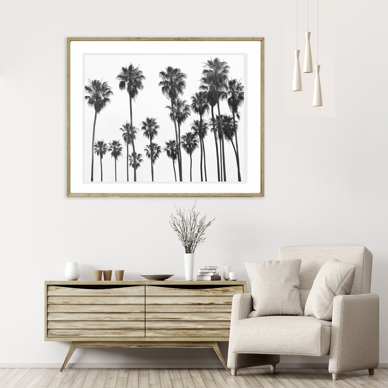 Palm Tree Wall Art Black and White Palm Trees Print - Etsy