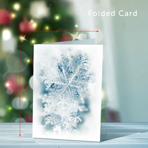Christmas Cards Printable Holiday Card, Real Snowflake in Snow, Card ...