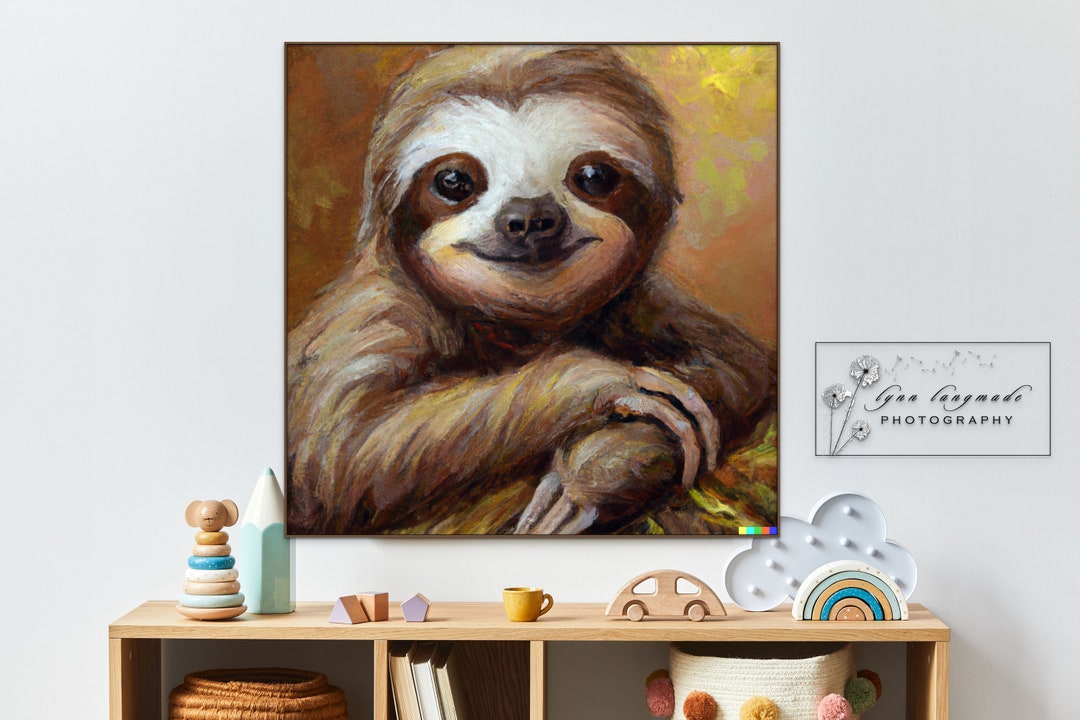 Baby Sloth Nursery Art - Cute Wall Decor for Kids' Room - Etsy