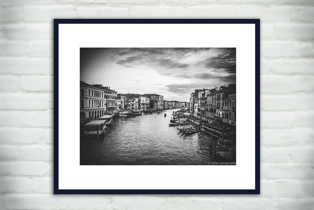 Venice Photography black white venice print grand canal | Etsy