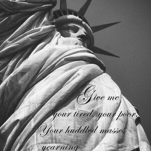 Black and White Typography - Statue of Liberty New York Quote Print ...