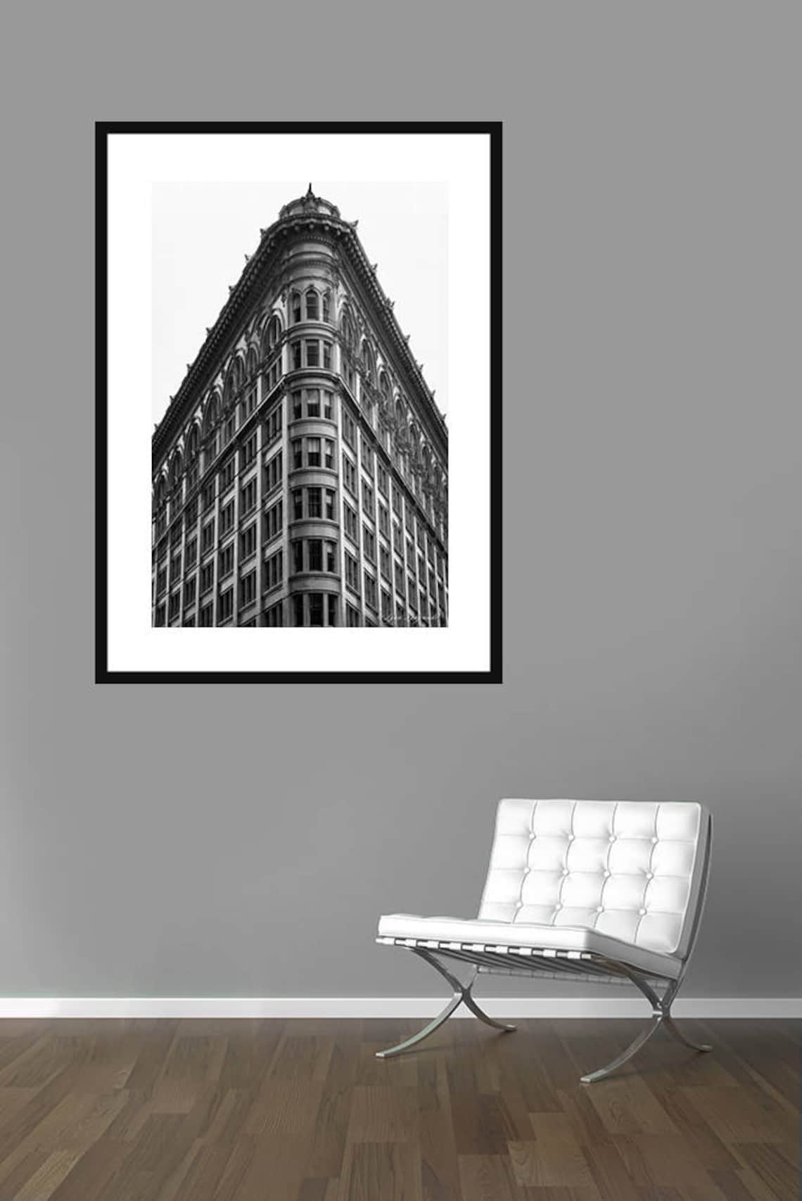 Flatiron Building Print Grey San Francisco Art 8x10 Flatiron | Etsy