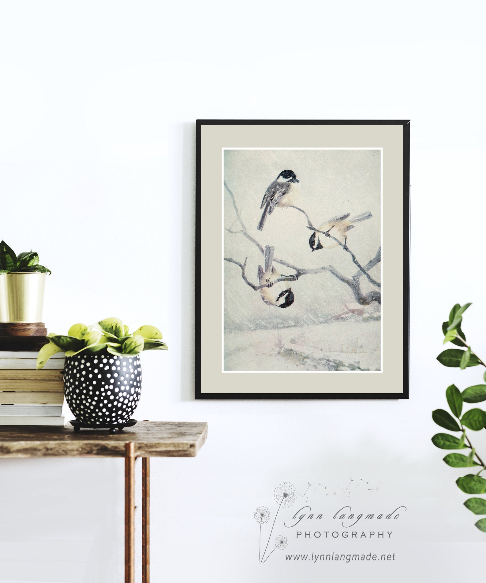 Chickadee Print Printable Chickadee Wall Art Winter Wall | Etsy