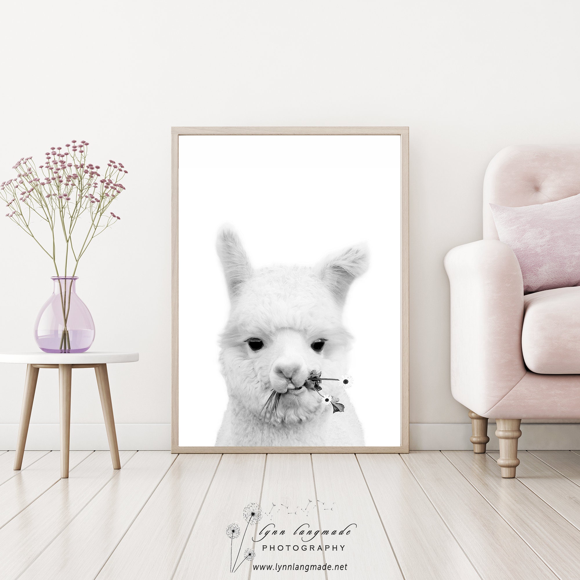 Alpaca Print Printable Llama Print in Black and White | Etsy