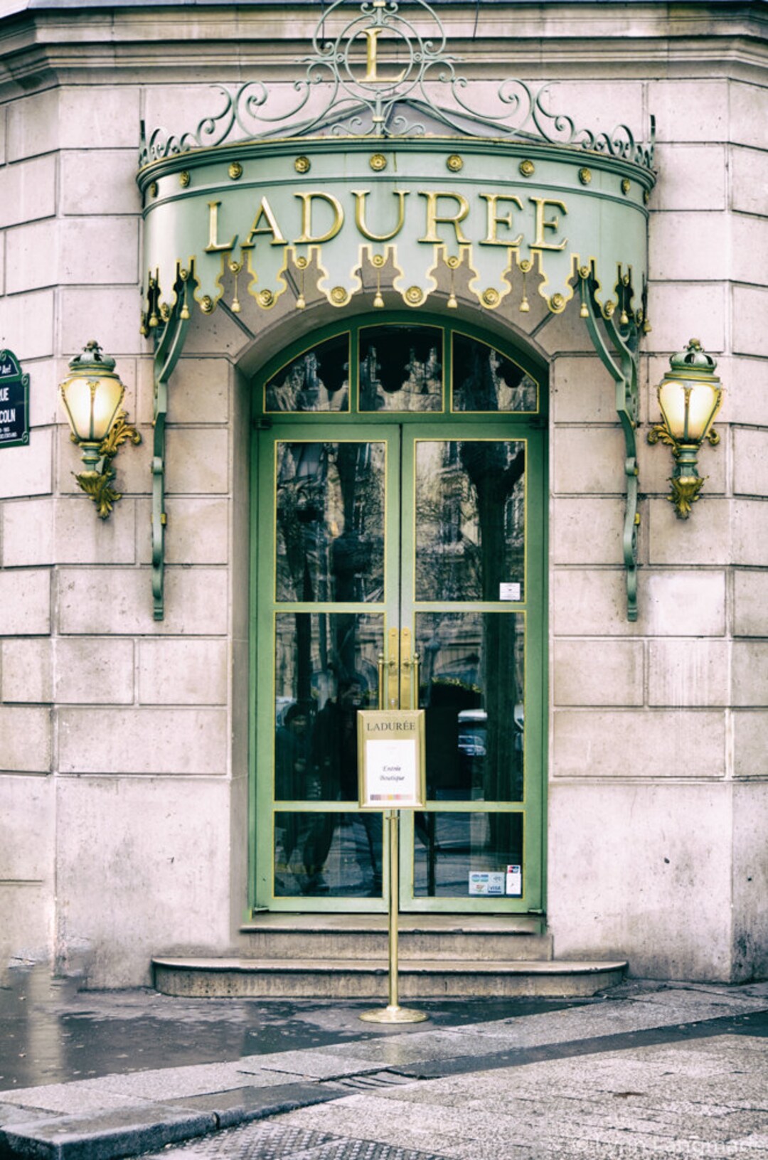 Paris Photography - Laduree Shop Door Winter Paris Wall Decor 8x10 ...