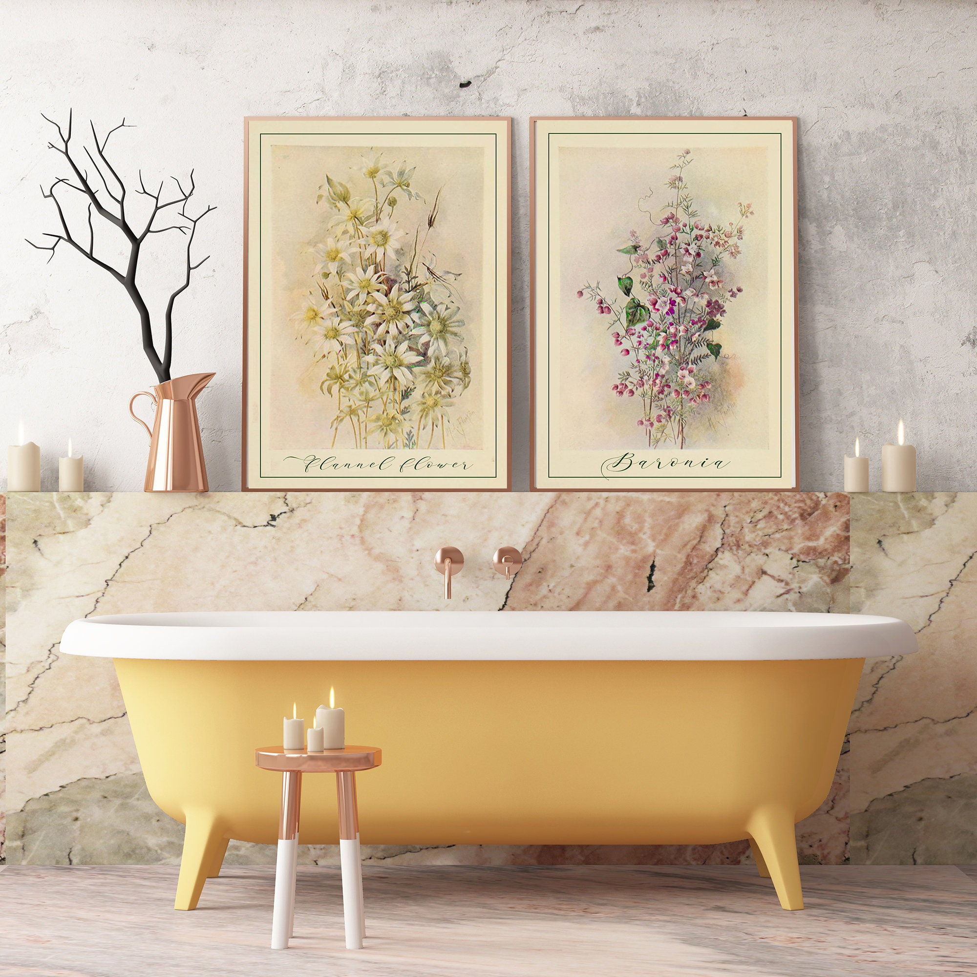 Kitchen Print Set Vintage Kitchen Prints Printable Set of 2 | Etsy