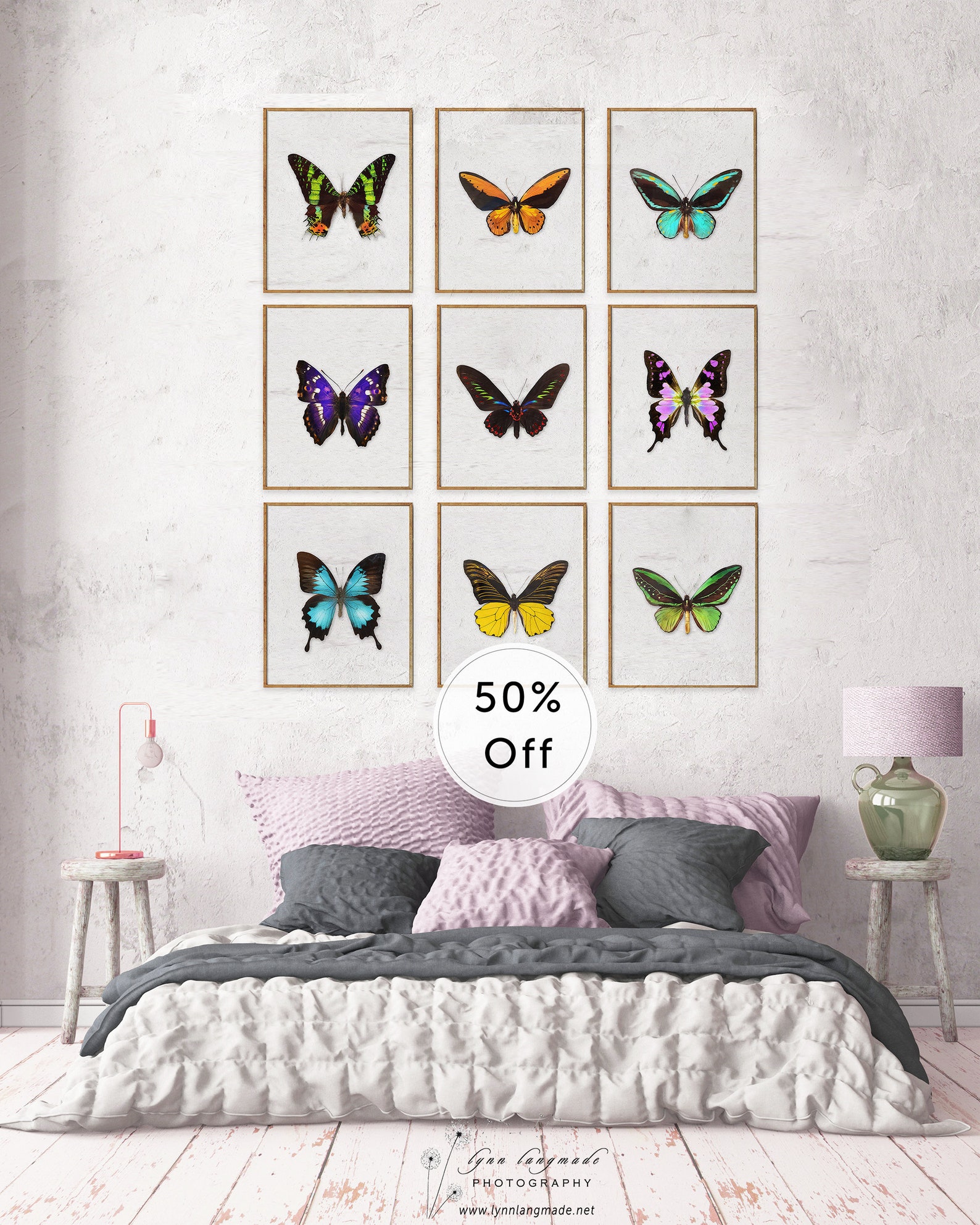 Butterfly Gifts Butterfly Prints SET of 9 Real Rainbow - Etsy