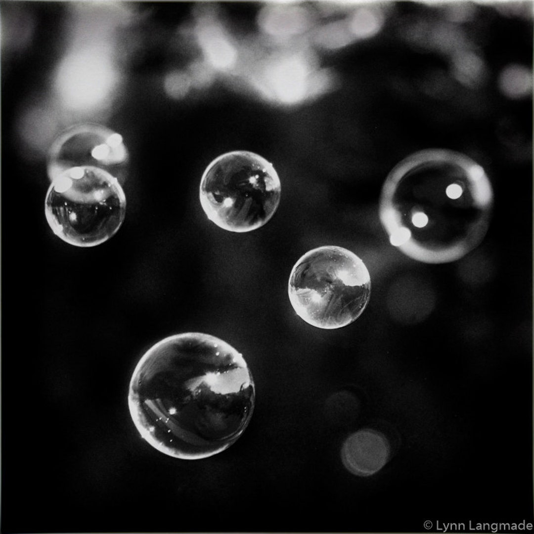 Black and White Photography - Bubbles Formation Bathroom Decor Bath ...