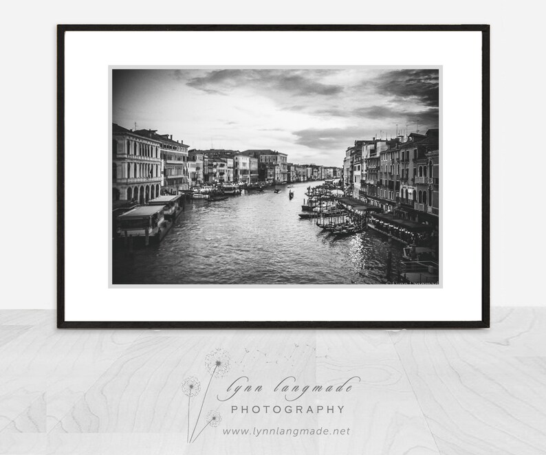 Venice Photography Black White Venice Print Grand Canal - Etsy