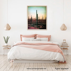 Cactus Print - Cactus Wall Decor in Green Orange, Boho Themed Room ...