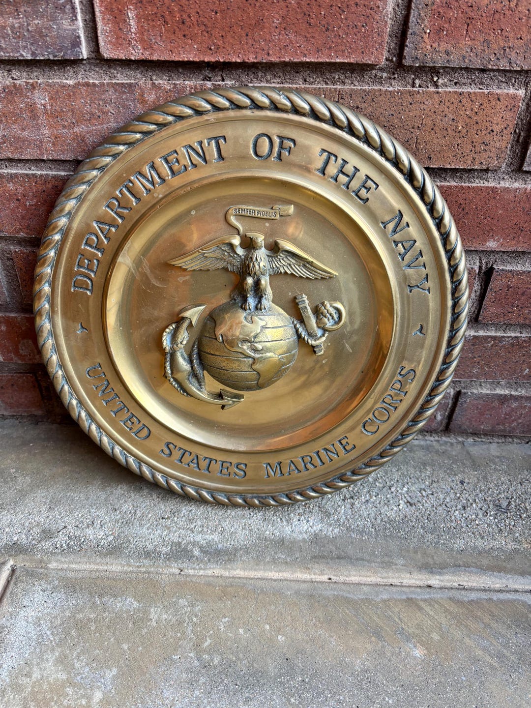 RESERVED!!! Brass Plaque Department of the Navy United States Marine ...