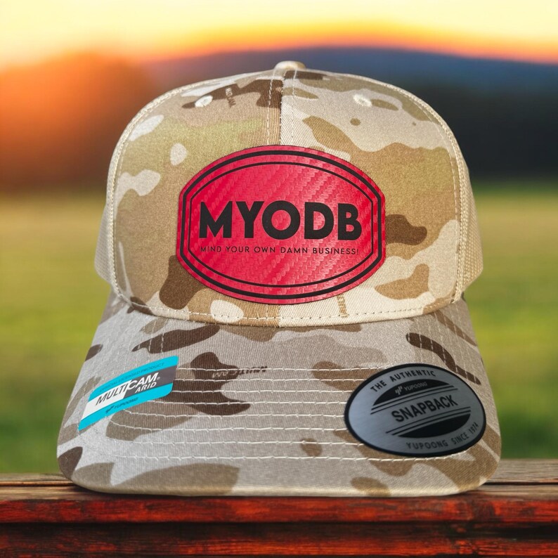 Mind Your Own Damn Business MYODB Camo Hat Ammo Leatherette Patch RED ...