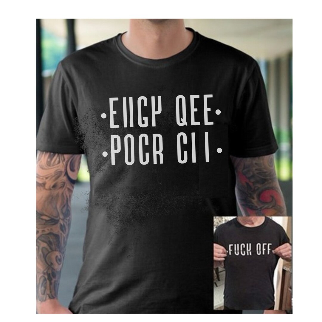 Fold up F-off T-shirt - Eiigy Qee Pocr Cii - Funny Prank - Hidden ...