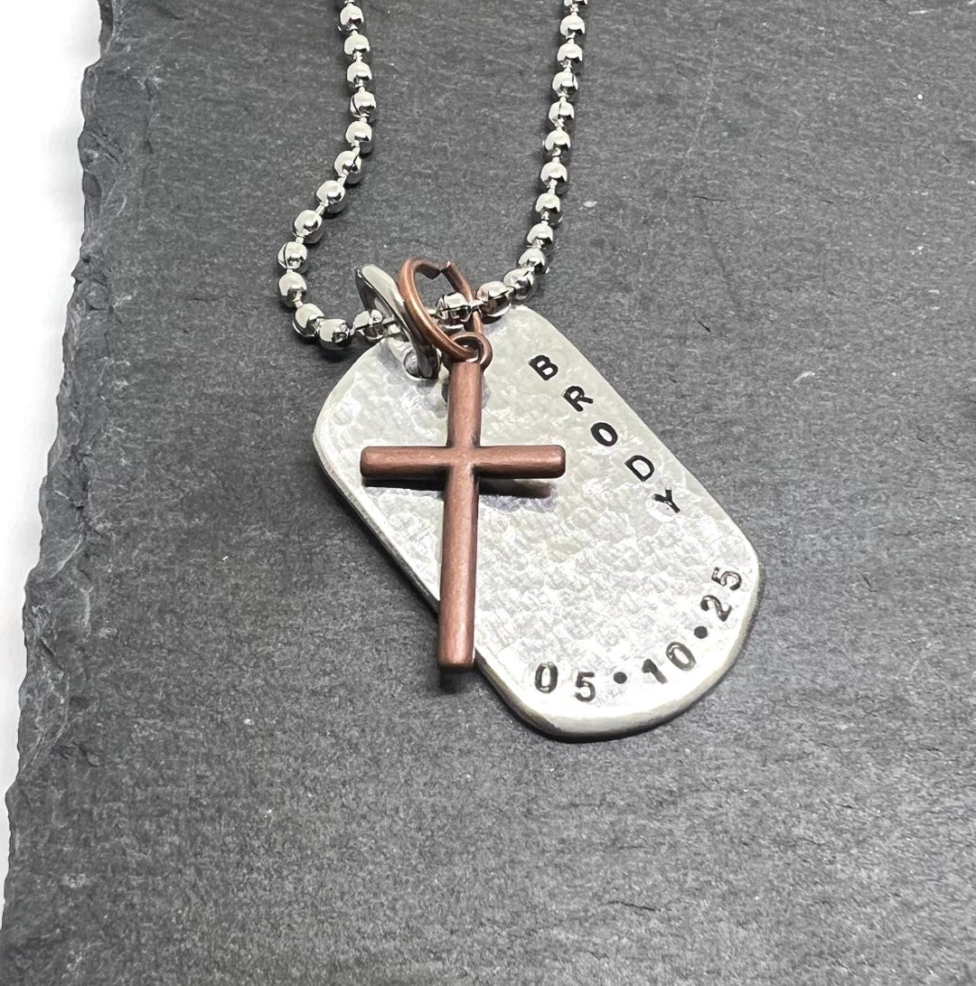Boy Cross Necklace, Boys Confirmation or First Communion Gift, Copper ...