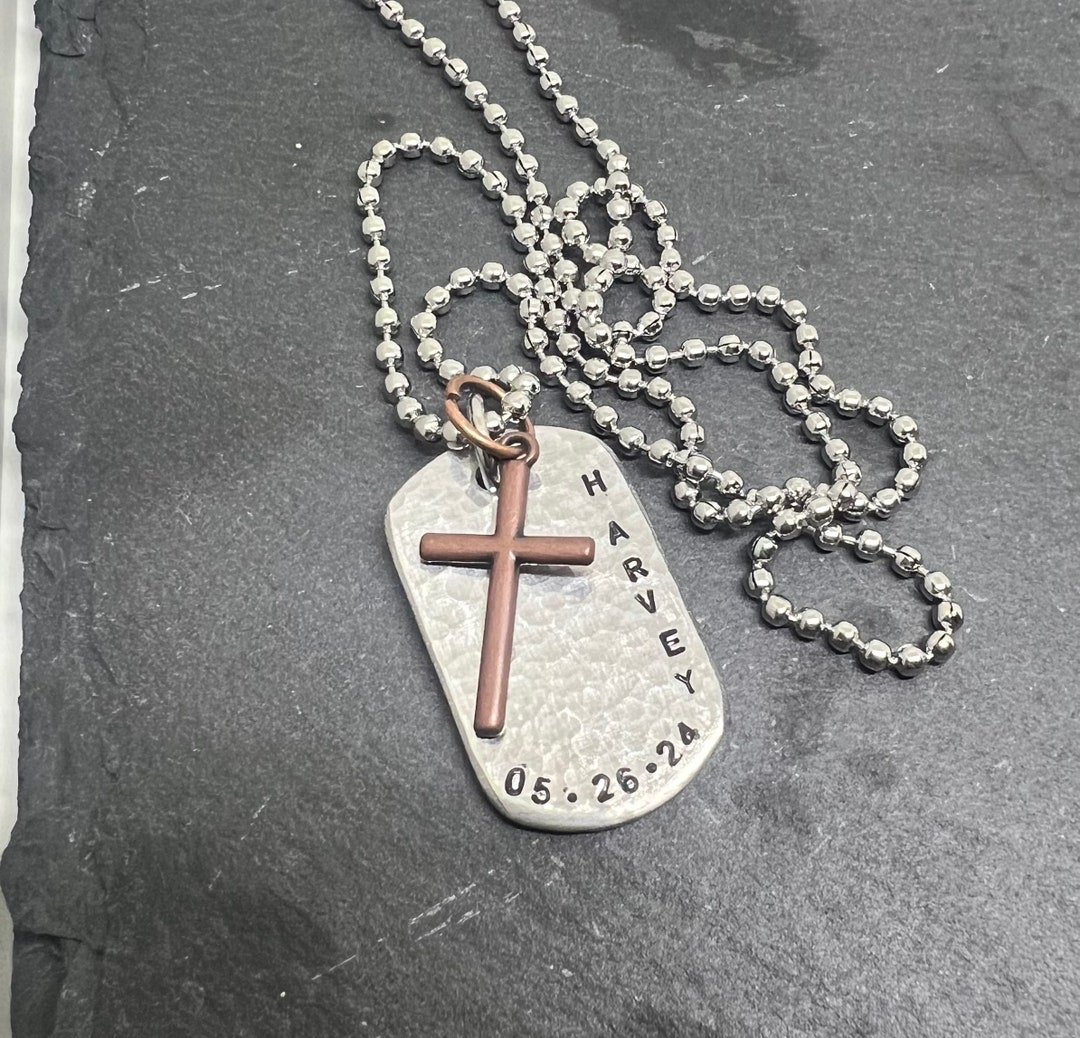 Boy Cross Necklace, Boys Confirmation or First Communion Gift, Copper ...