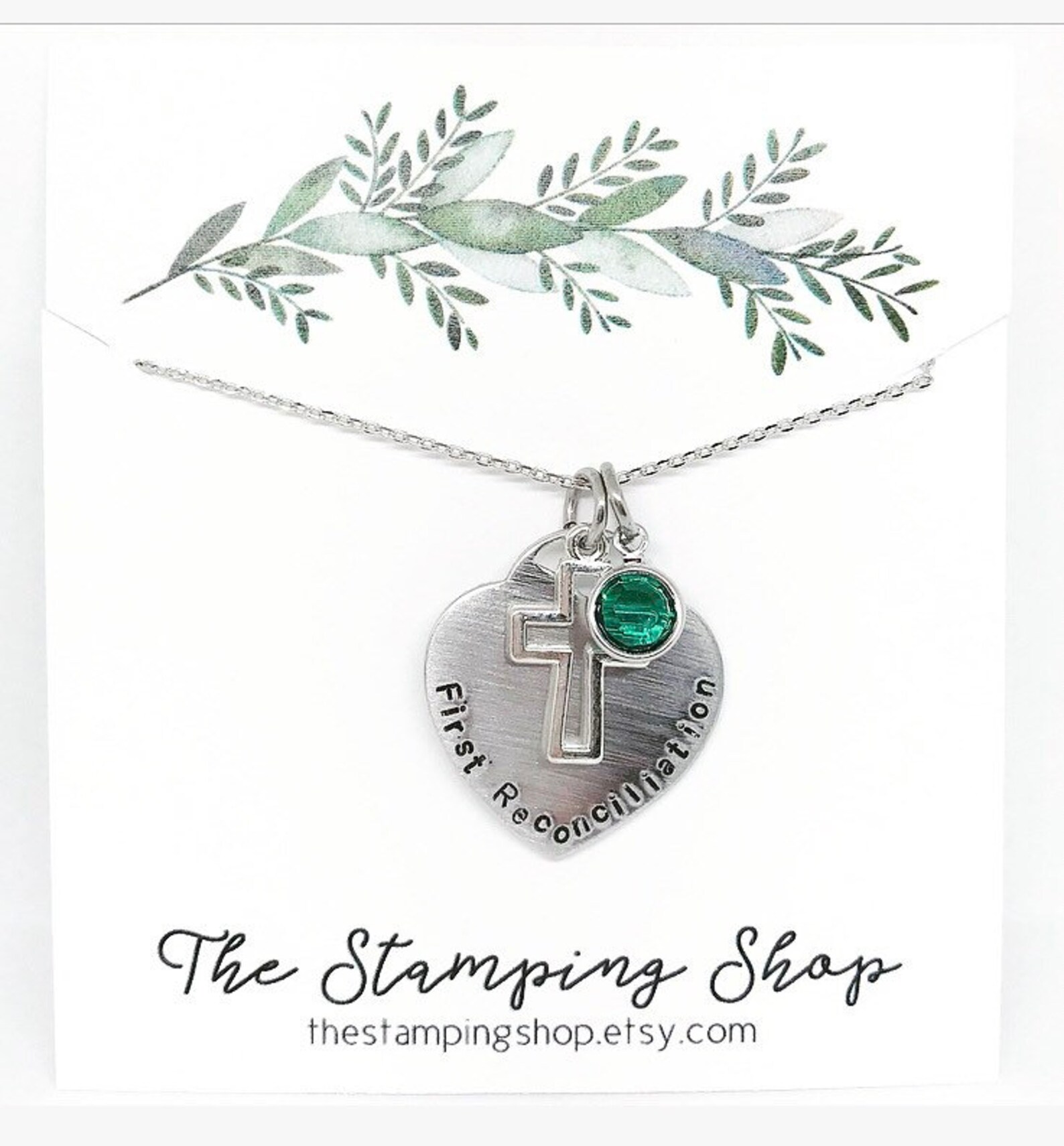 FIRST Reconciliation Girl Gift Hand Stamped Heart Necklace. Communion ...