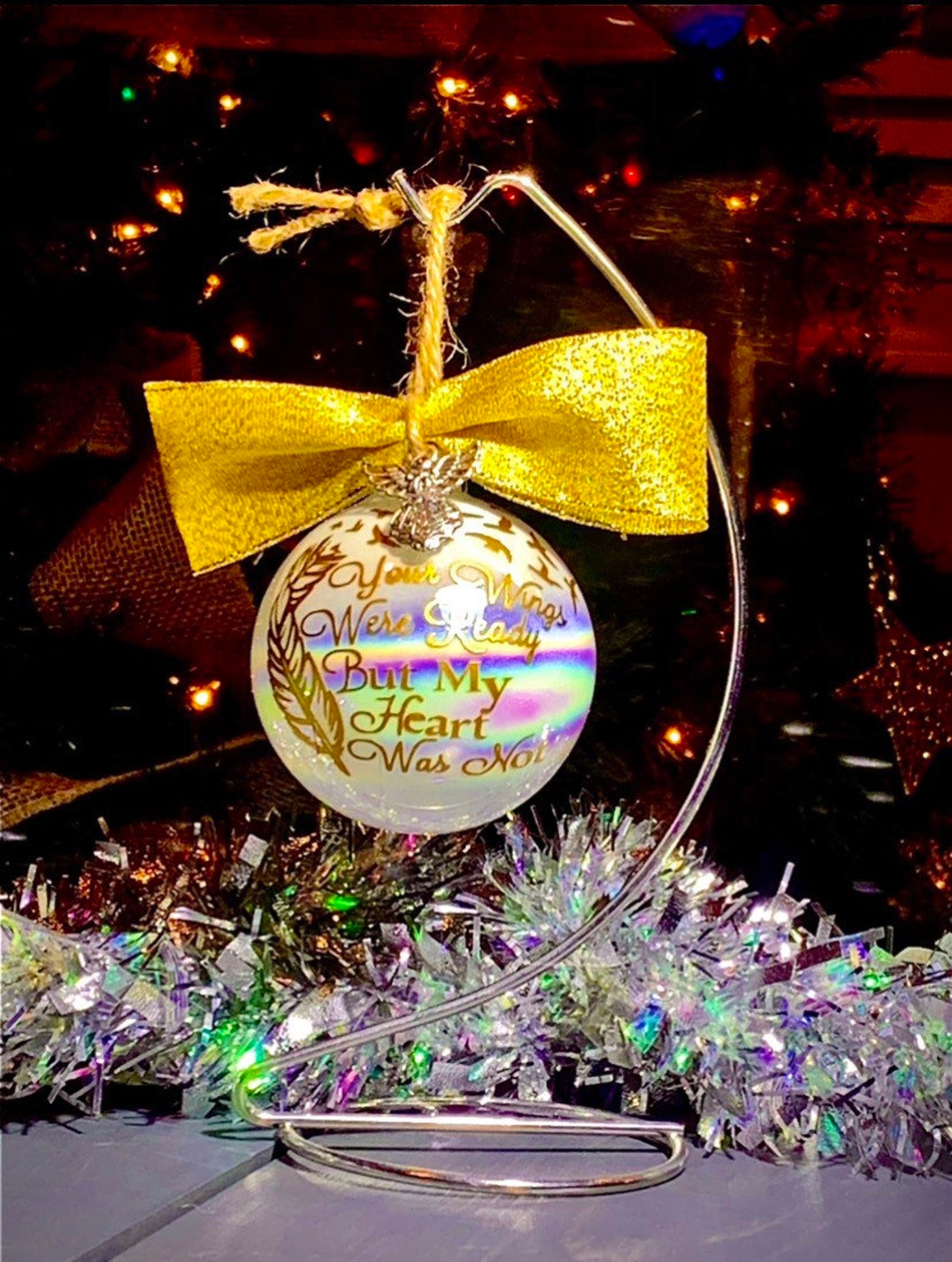 Personalized Memorial Ornament W/stand - Etsy