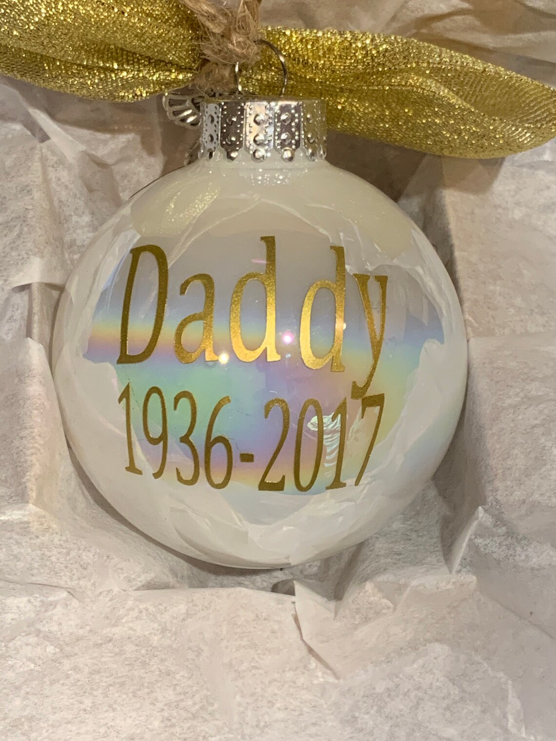 Personalized Memorial Ornament W/stand - Etsy
