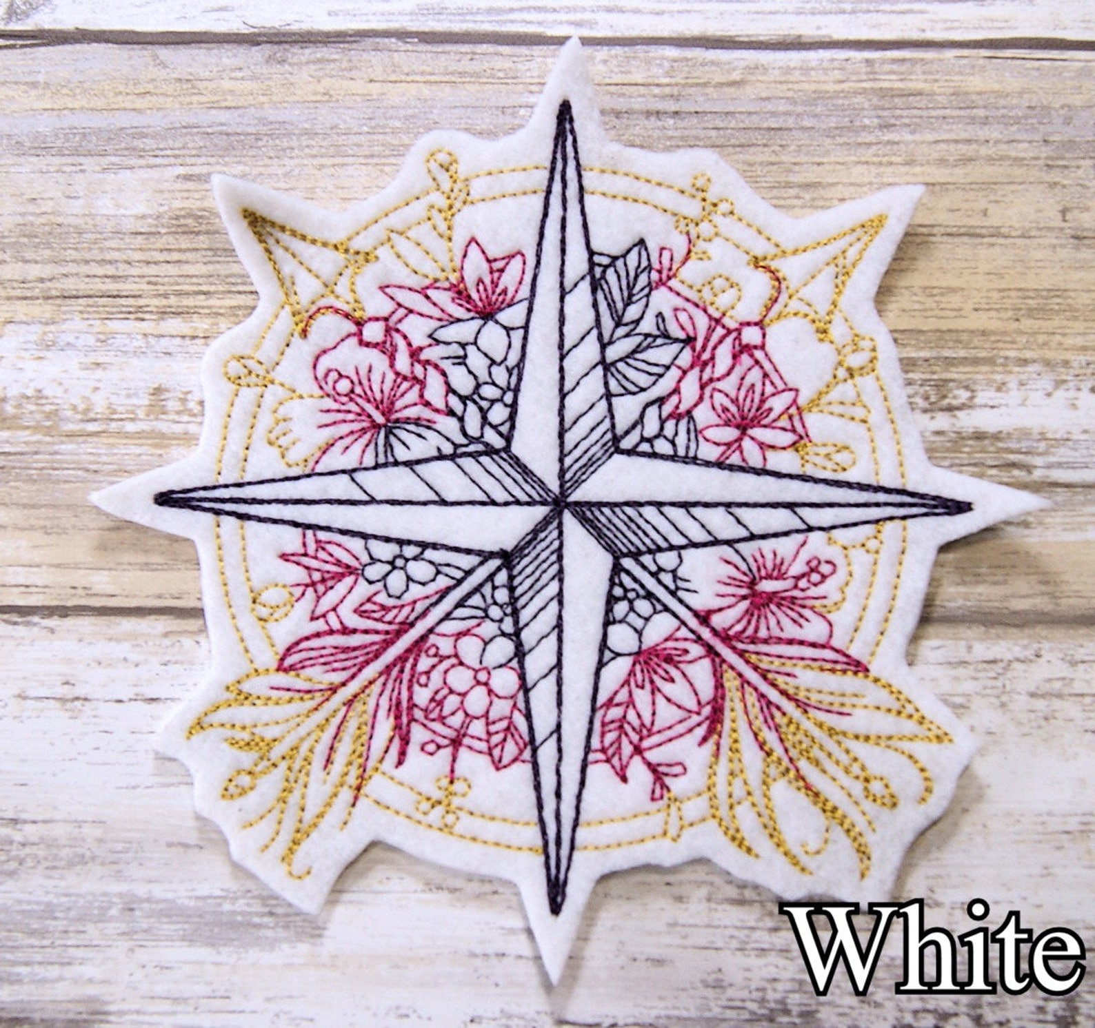 Bohemian Summer Compass and Arrows Iron on Embroidery Patch Mtcoffinz ...