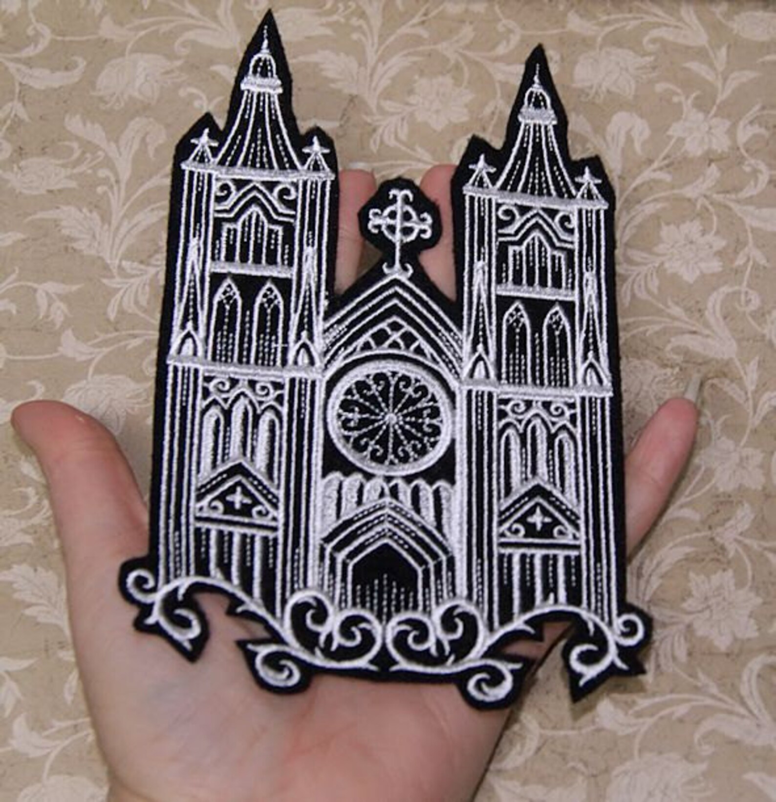 Gothic Filigree Castle Church Tower Iron on Embroidery Patch | Etsy