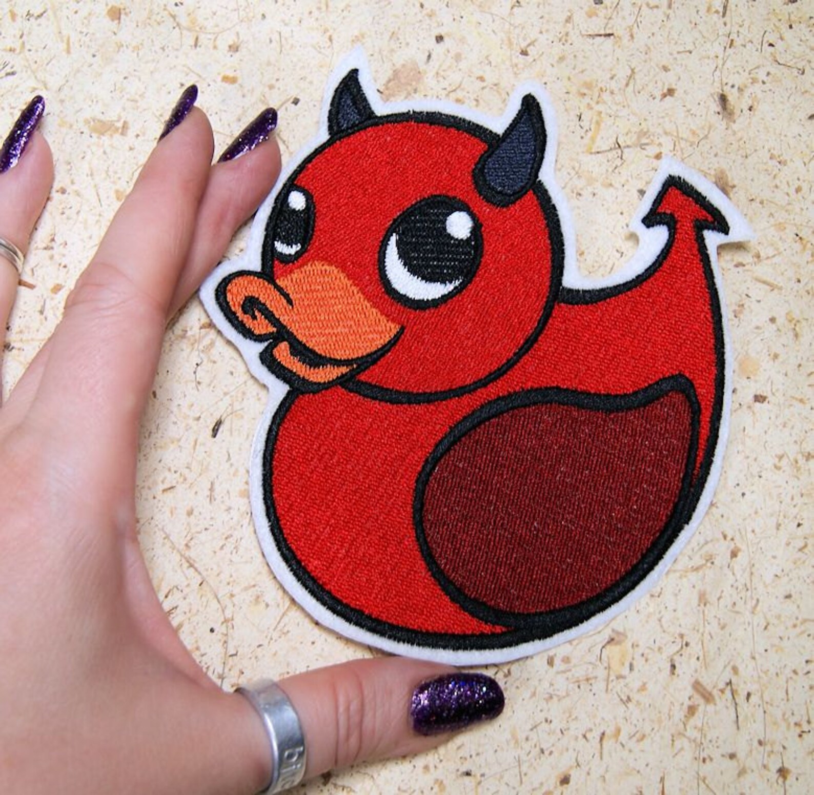 Retro Classic Red Devil Rubber Duckie Iron on Embroidery Patch | Etsy