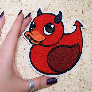 Retro Classic Red Devil Rubber Duckie Iron on Embroidery Patch ...