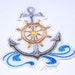 Nautical Anchor Captains Wheel Iron on Embroidery Patch Mtcoffinz ...