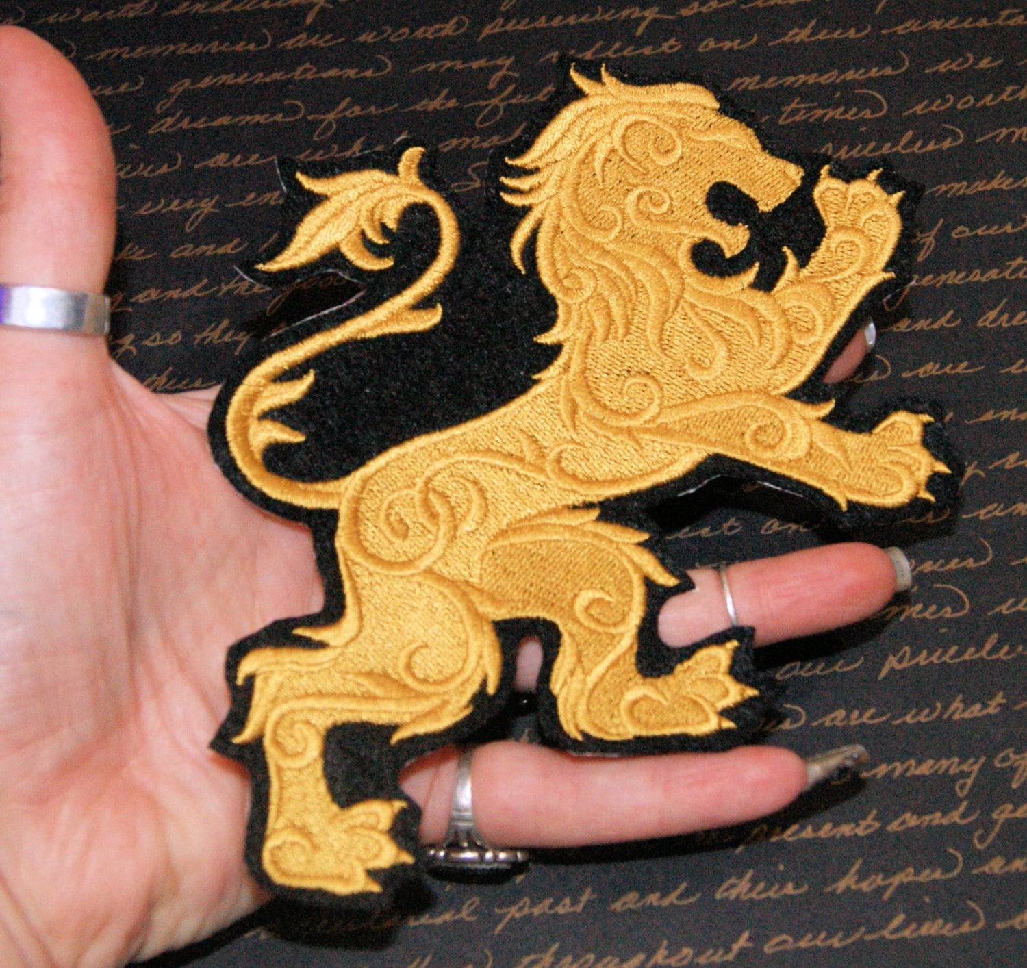 Gilded Lion Royal Heraldry Iron on Embroidery Patch Mtcoffinz | Etsy