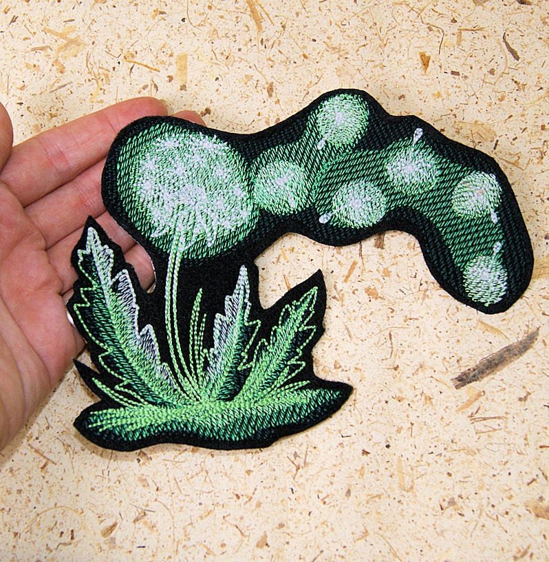 Glow in the Dark Dandelion Puff Iron on Embroidery Patch | Etsy