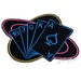 Neon Vegas Poker Royal Flush Cards Iron on Embroidery Patch - Etsy