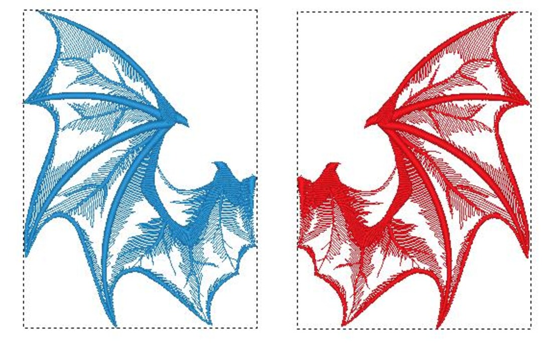 CUSTOM Demon Devil Wings Patch Mirror Wings Back Patch Iron on Embroidery Patch - Pair ...