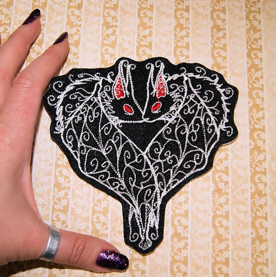 Kissing Gothic Vampire Bats Iron on Embroidery Patch Mtcoffinz - Etsy