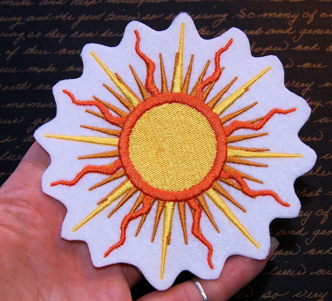 Hot Summer Sun Iron on Embroidery Patch Mtcoffinz - Etsy
