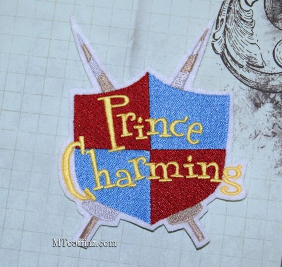 Prince Charming Shield Iron on Embroidery Patch Mtcoffinz | Etsy