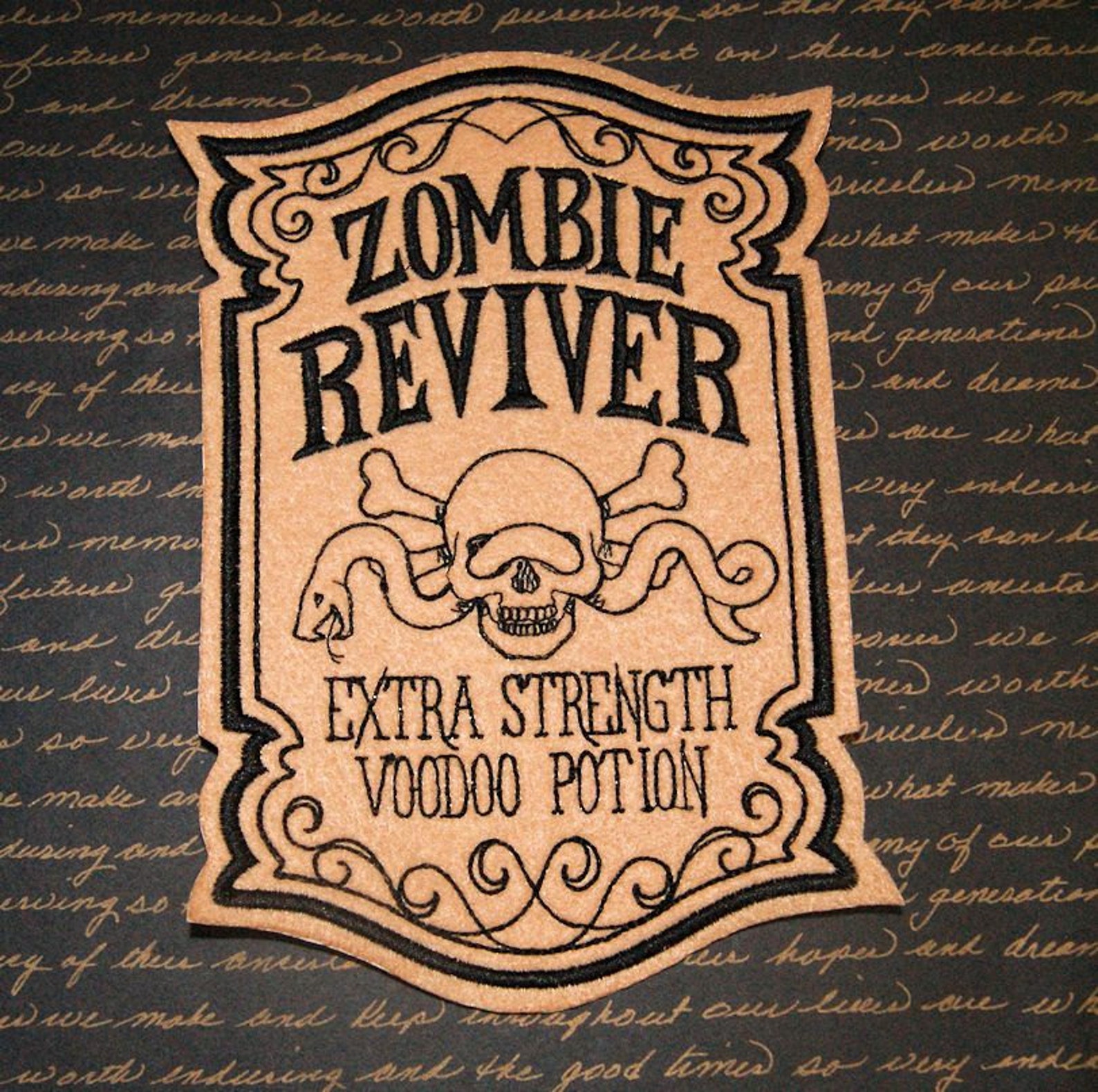 Zombie Reviver Extra Strength Voodoo Potion Apothecary Potion - Iron on ...