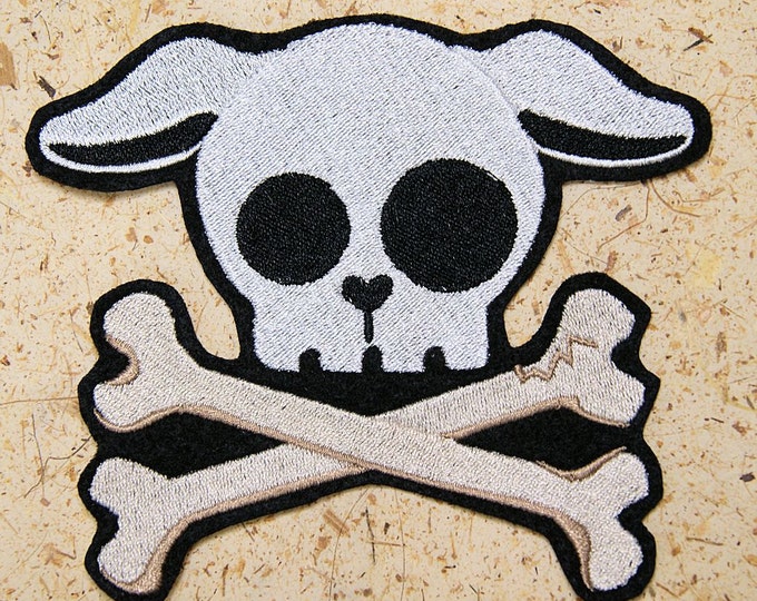 Dog Puppy Skull Crossbones Iron on Embroidery Patch Mtcoffinz - Etsy