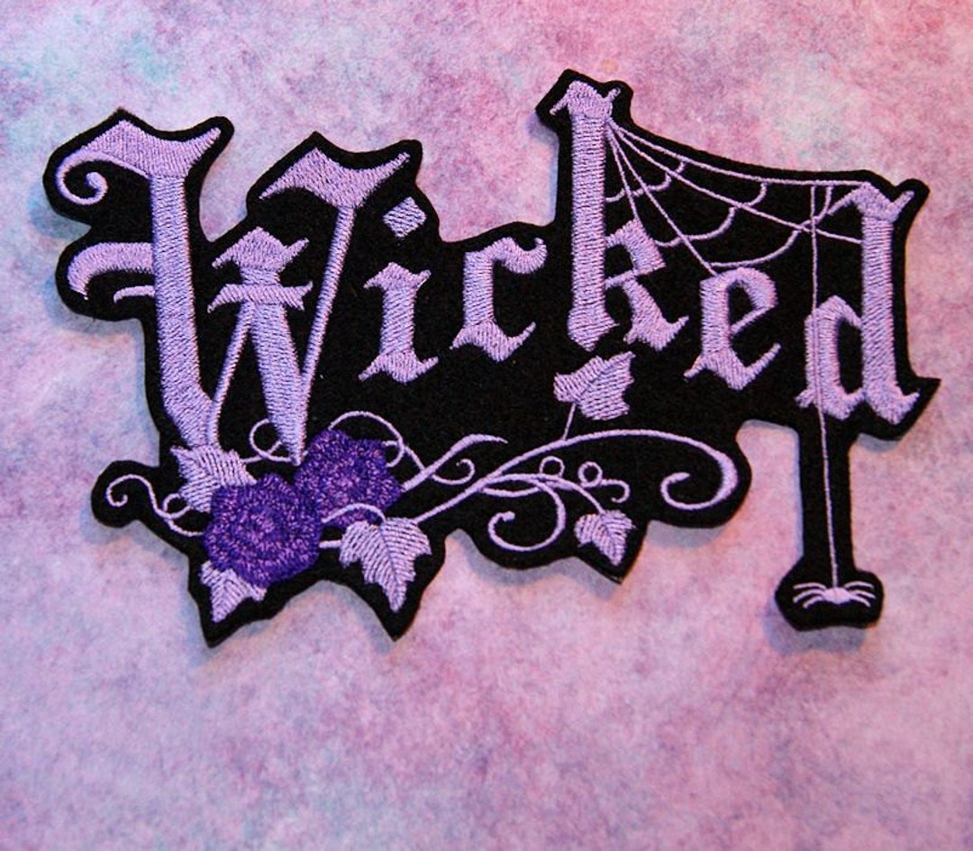 Purple Wicked Rose and Spider Iron on Embroidery Patch Mtcoffinz Choose ...