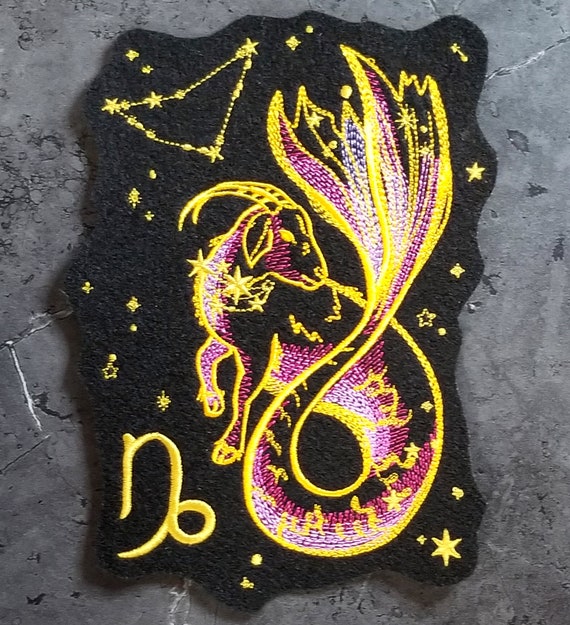 Capricorn the Sea-goat Zodiac Constellation Iron on | Etsy