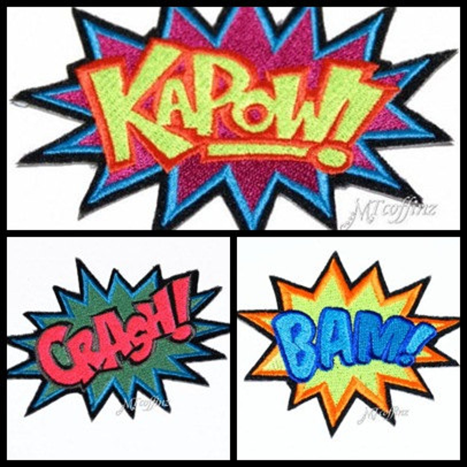 Super Hero Pack 6 Comic Book Words Iron on Embroidery Patches - Etsy