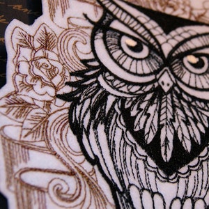 Serious Barn Owl Iron on Embroidery Patch Mtcoffinz- Choose Size - Etsy