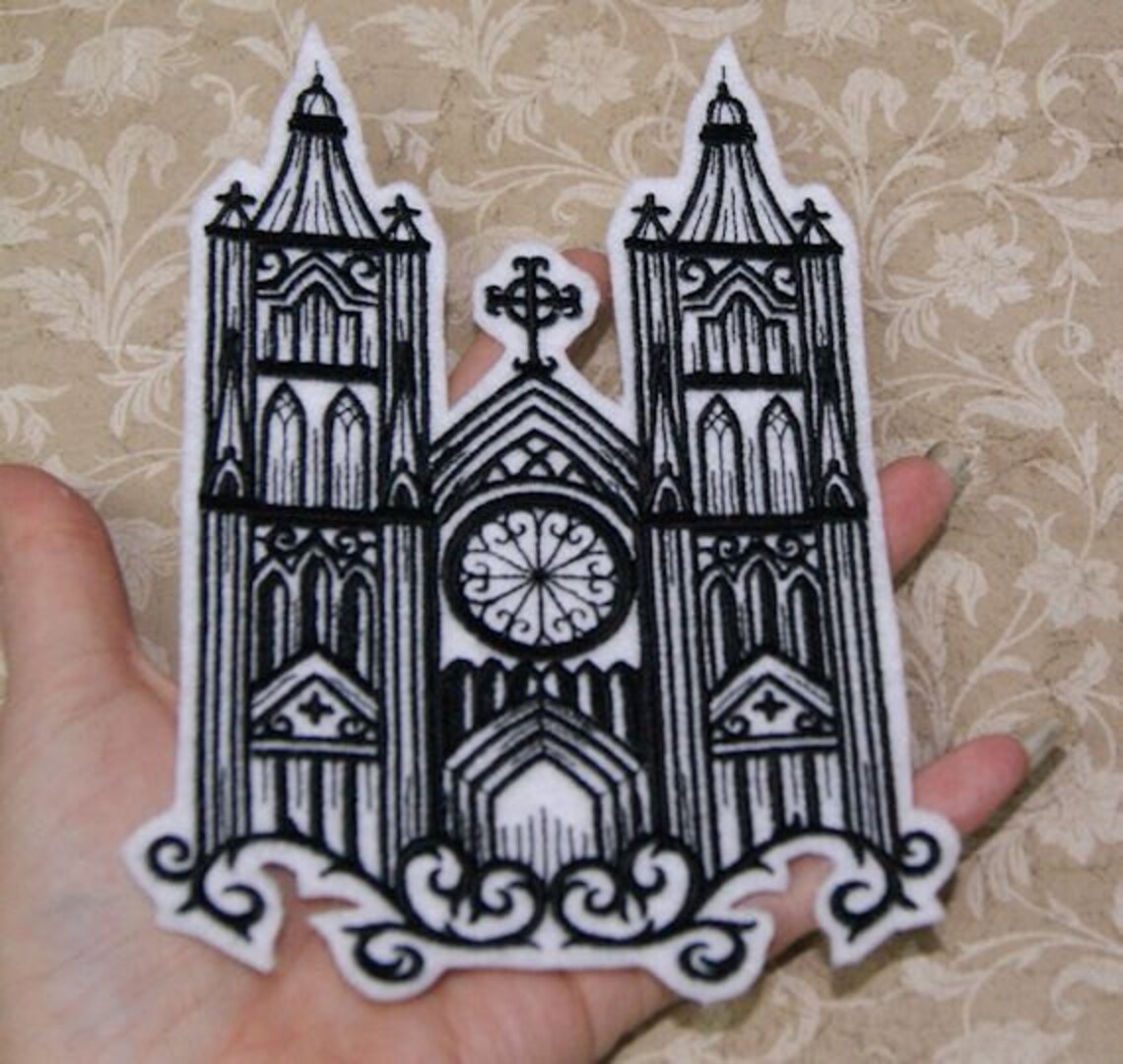 Gothic Filigree Castle Church Tower Iron on Embroidery Patch - Etsy
