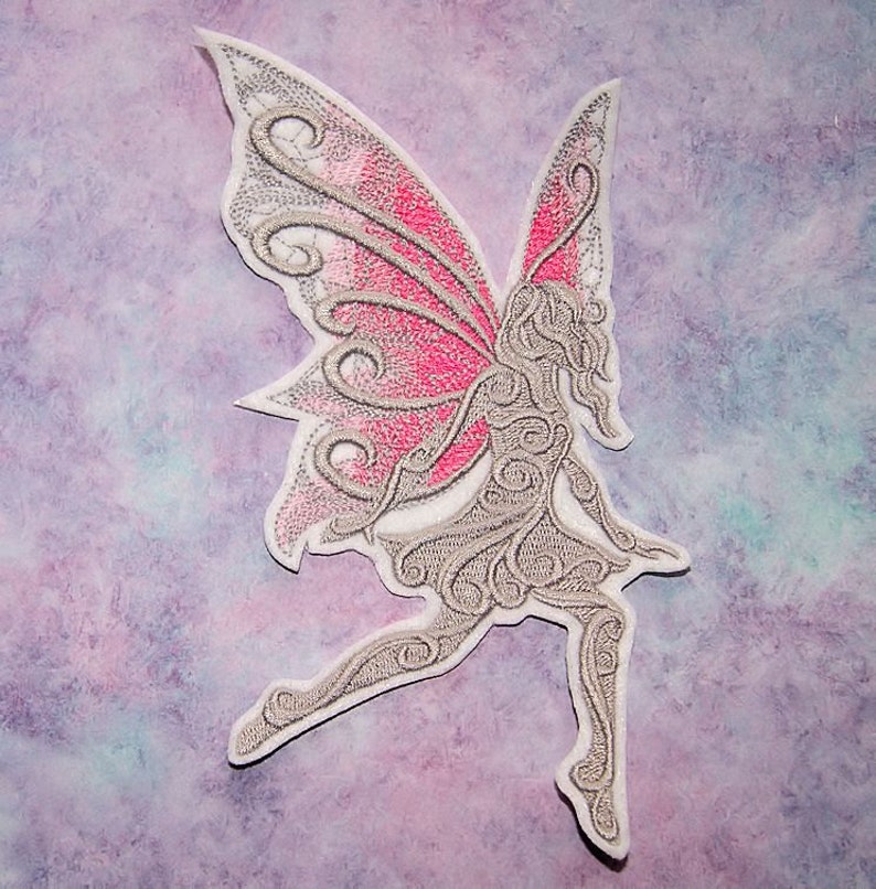 Pink Filigree Fairy Swirls Iron on Embroidery Patch Mtcoffinz - Etsy
