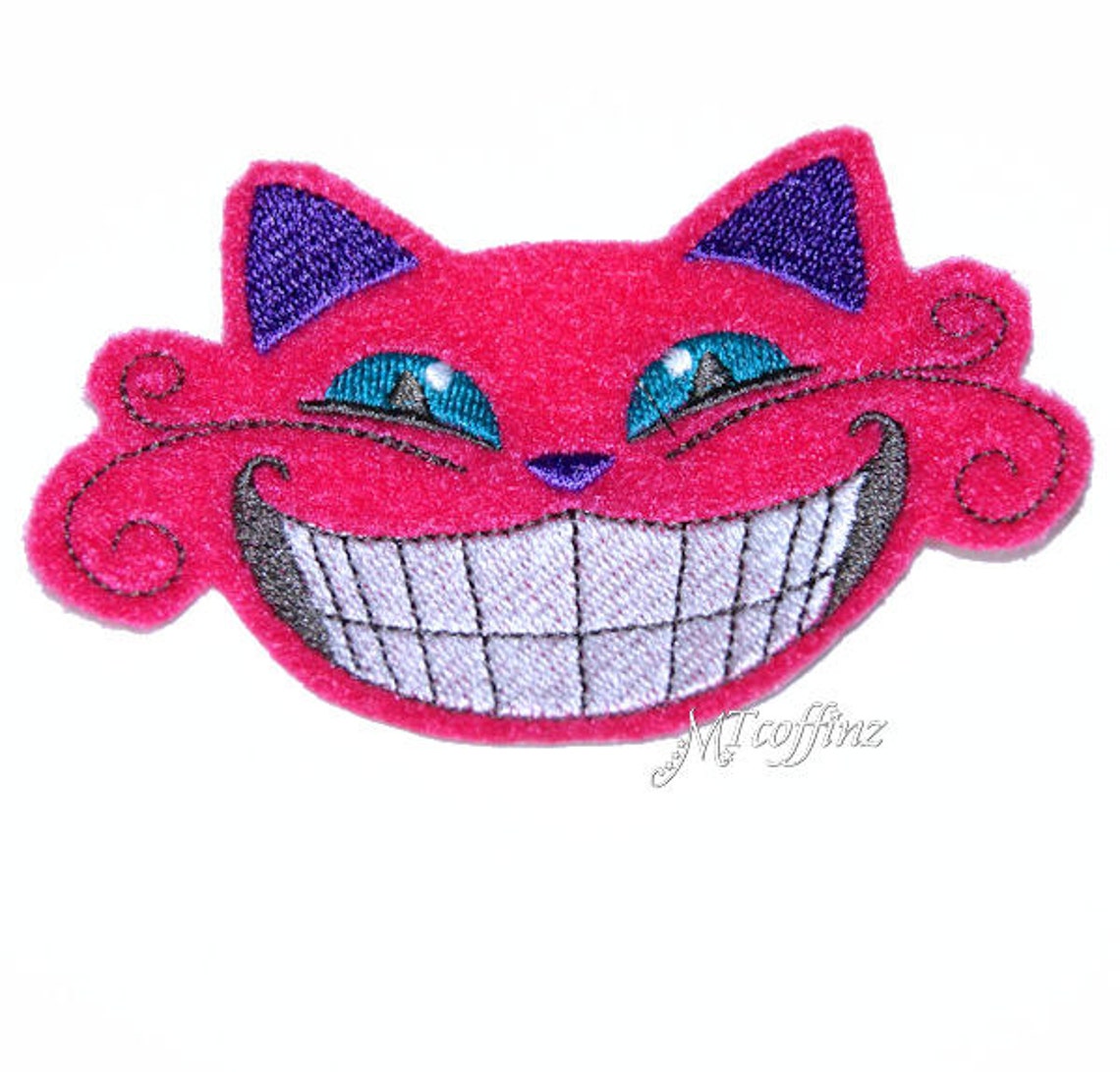 Cheshire Cat Grin Alice in Wonderland Iron on Embroidery Patch ...