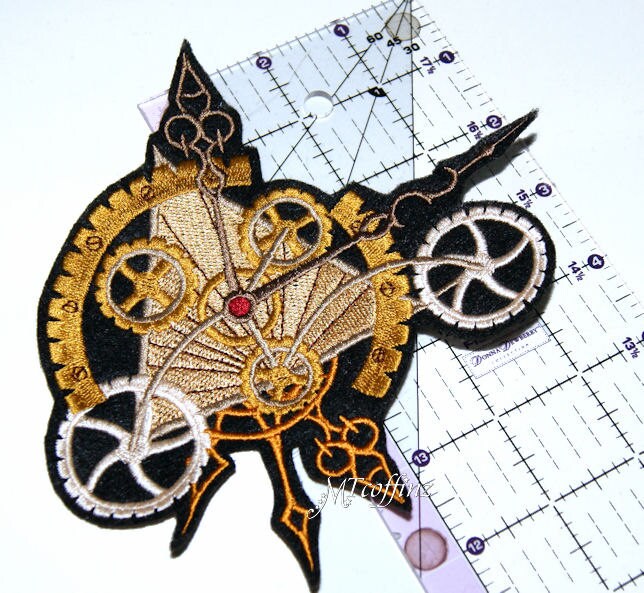 Steampunk Clockwork Gears Iron on Embroidery Patch Mtcoffinz - Etsy