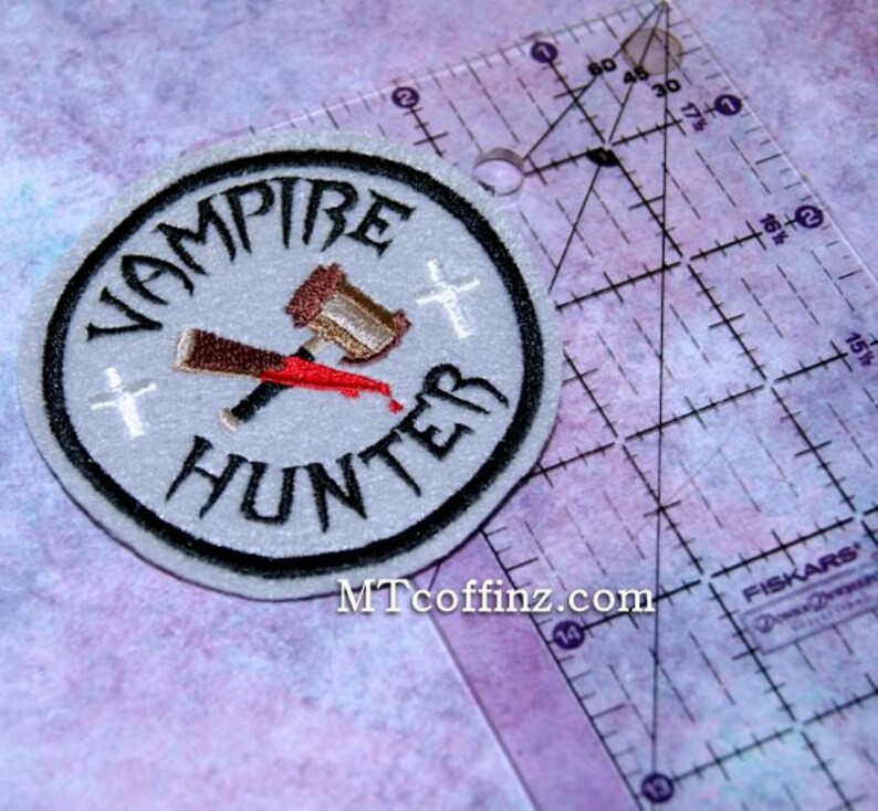 Vampire Hunter Iron on Embroidery Patch Mtcoffinz - Etsy