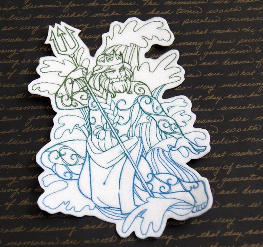 Poseidon Patch Greek God Iron on Embroidery Patch Mtcoffinz - - Choose ...