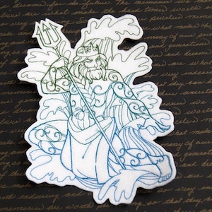 Poseidon Patch Greek God Iron on Embroidery Patch Mtcoffinz - - Choose ...